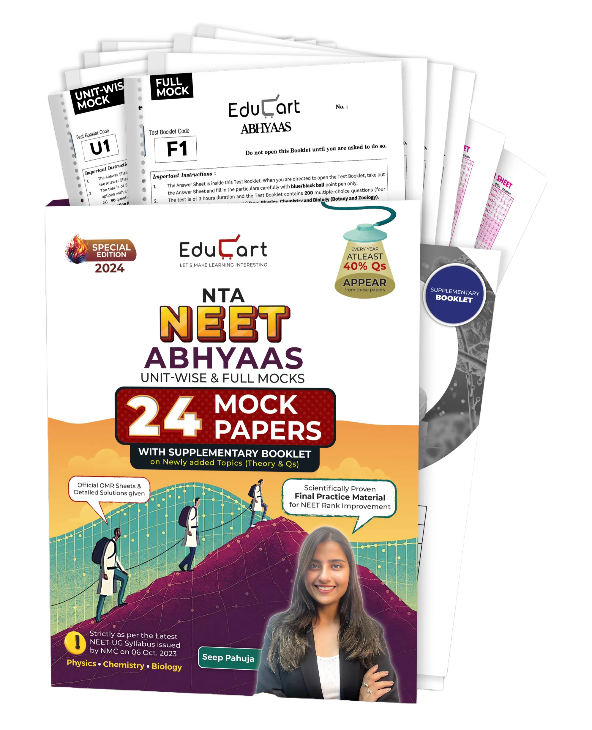 NEET Abhyaas Unit-wise & Full 24 Mock Papers 2024 (Detailed Solutions)